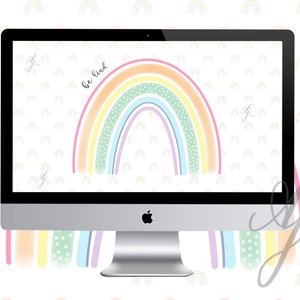 Be Kind Rainbow Laptop Wallpaper - Computer Background Image - Etsy