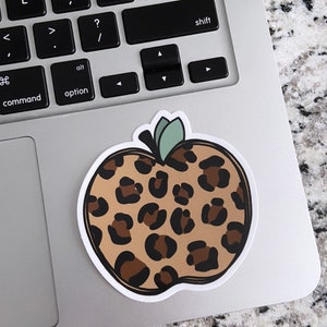 Leopard Apple Vinyl Sticker Decal - Etsy