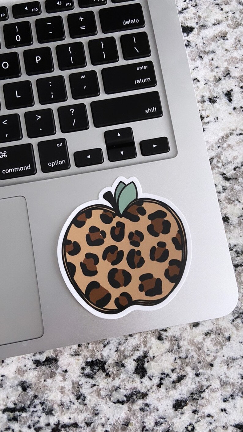 Leopard Apple Vinyl Sticker Decal - Etsy