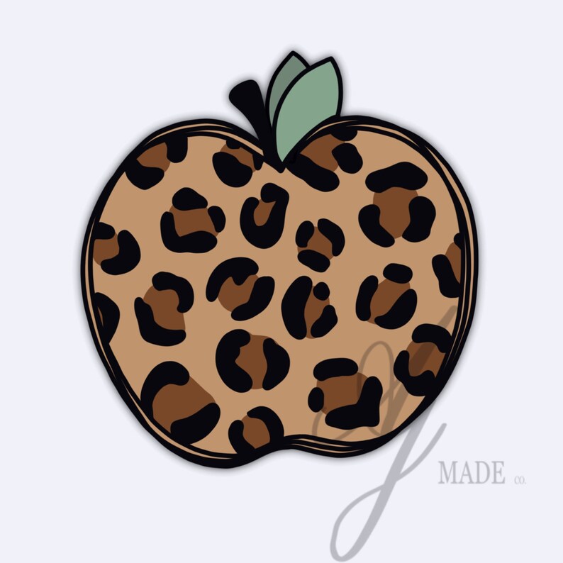 Leopard Apple Vinyl Sticker Decal - Etsy