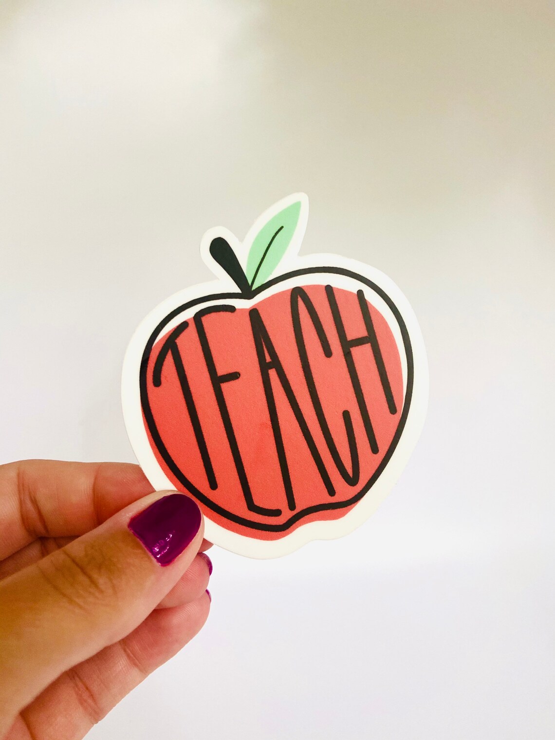 TEACH Apple Vinyl Sticker Decal | Etsy