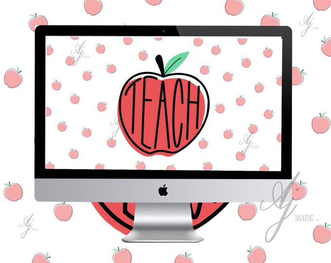 TEACH Apple Laptop Wallpaper - Computer Background Image - Etsy