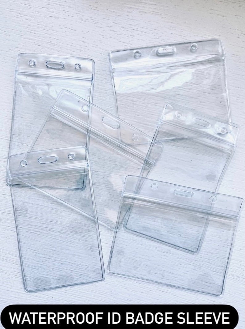 ID Badge Sleeve Vertical or Horizontal Waterproof - Etsy