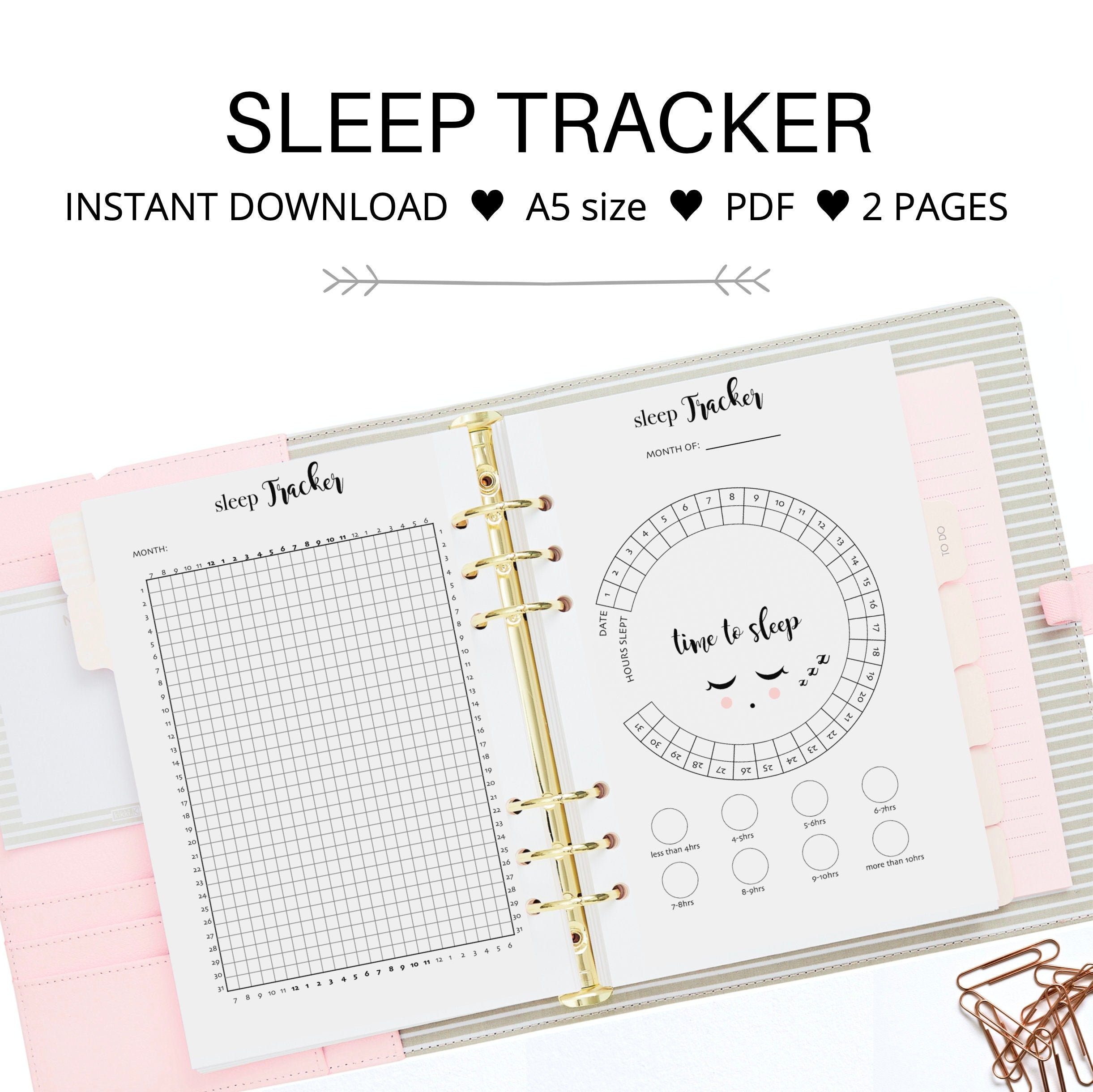 A5 Sleep Tracker Sleep Log Sleep Planner Bullet Journal | Etsy