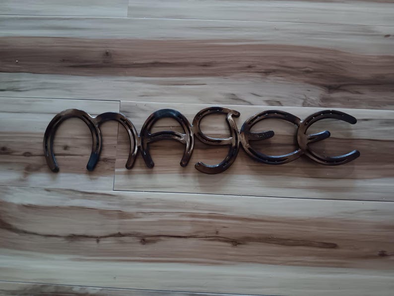 Custom Personalized Horseshoe Names - Word -letters Wall Hangings- Word ...