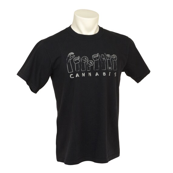 Cannabis Sign Language Shirt Mens Black Green ASL USA - Etsy