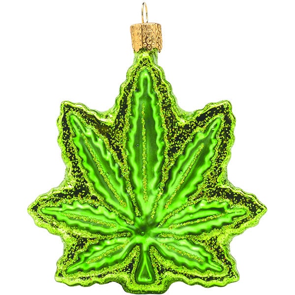 Cannabis Leaf Ornament 4 pack, includes Red, Blue, Green, and Gold ...