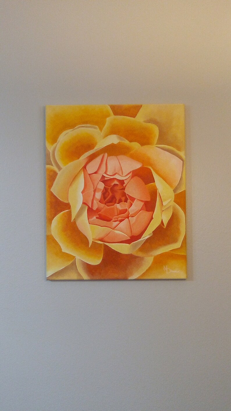 Original Acrylic Rose Painting on Canvas, Wall Art, Floral Painting ...
