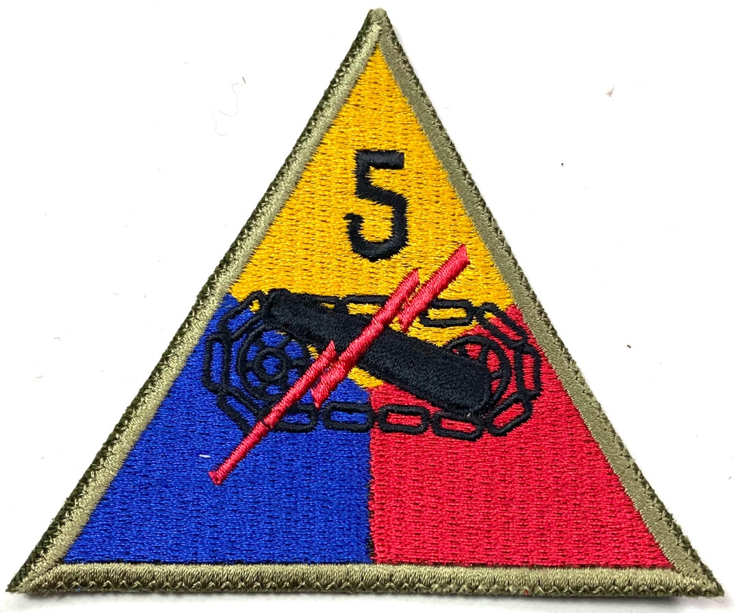 WWII US Army 5th Armor Tank Division Jacket Shirt Sleeve Insignia Patch ...