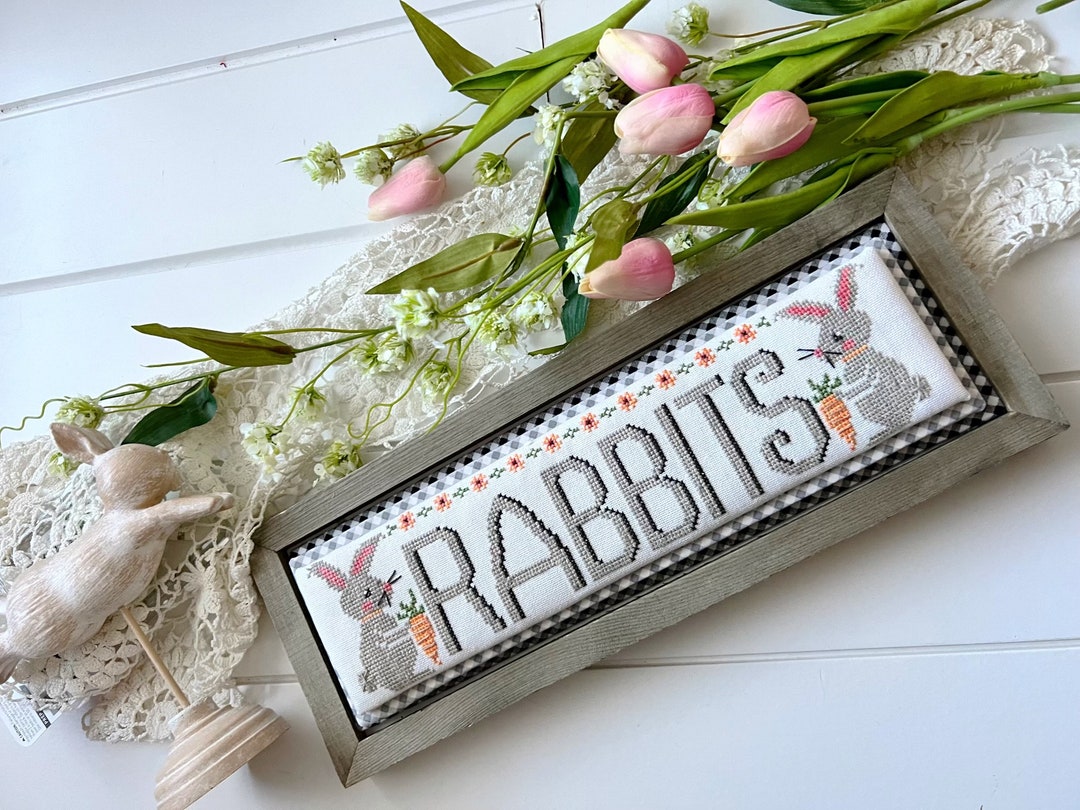 Rabbits-word Swap Cross Stitch Pattern - Etsy