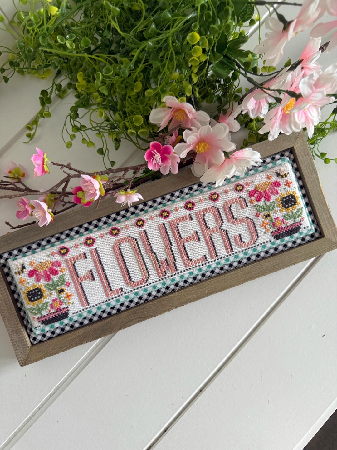 Flowers-word Swap Cross Stitch Chart - Etsy