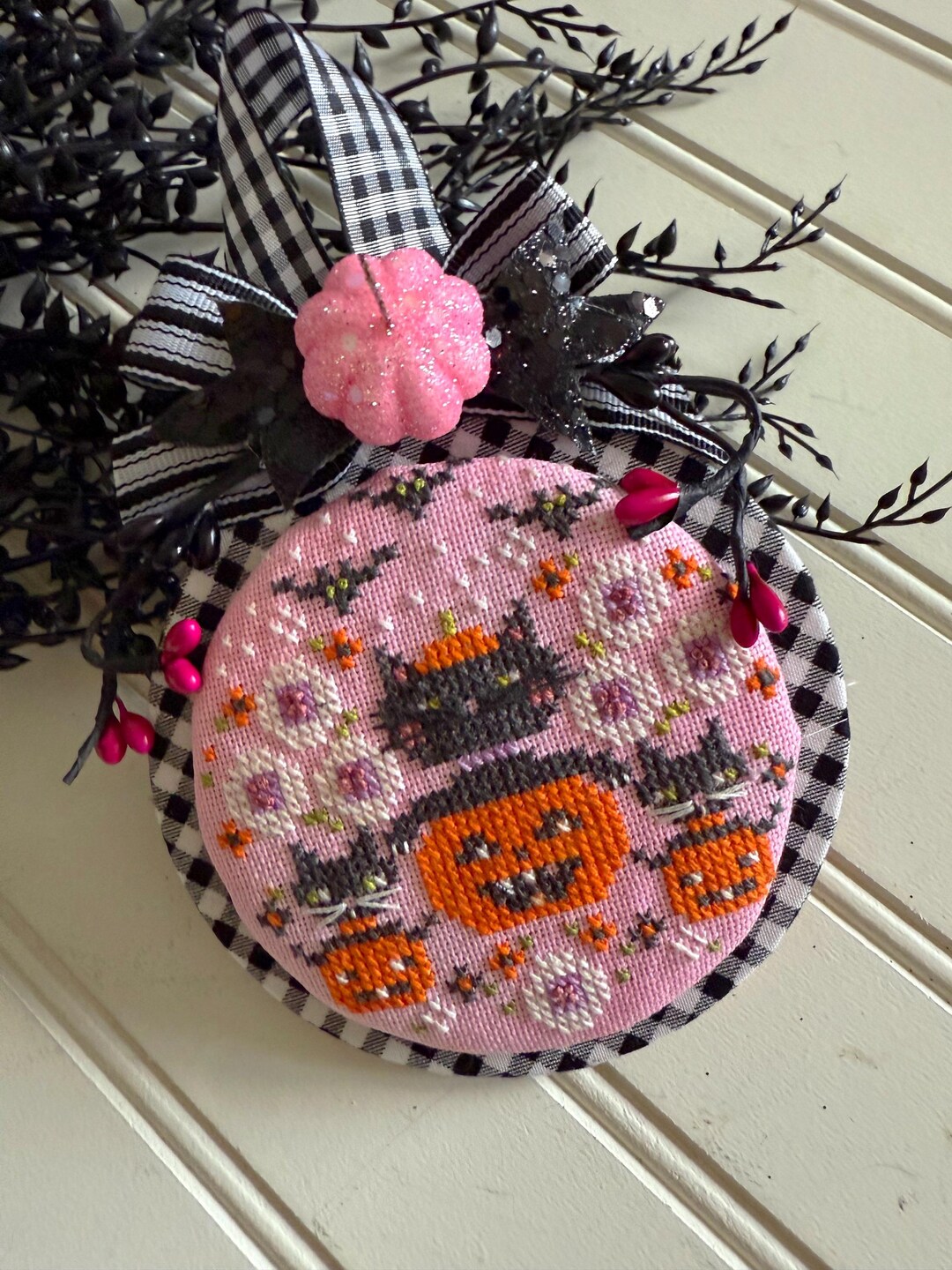 Kitty Halloween-pinkoween Roundabouts Cross Stitch Chart - Etsy