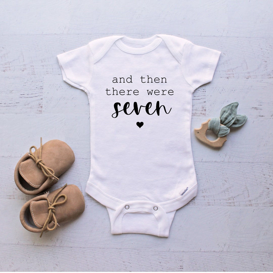 And Then There Were Seven Onesie®, Baby Announcement Onesie®, Pregnancy ...