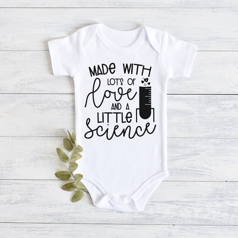 Made With Love and Science Onesie® IVF Baby Announcement | Etsy