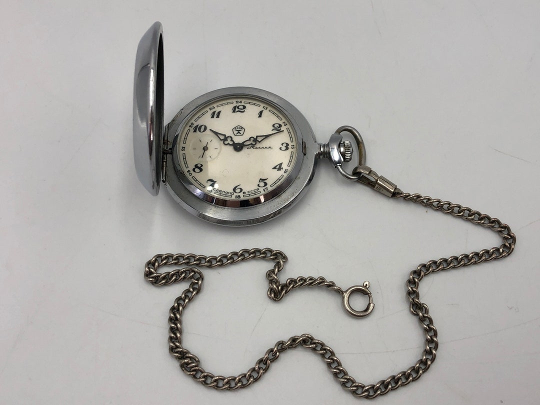 Vintage Mechanical Pocket Watch Molnija Pocket Watch USSR. Mechanical ...
