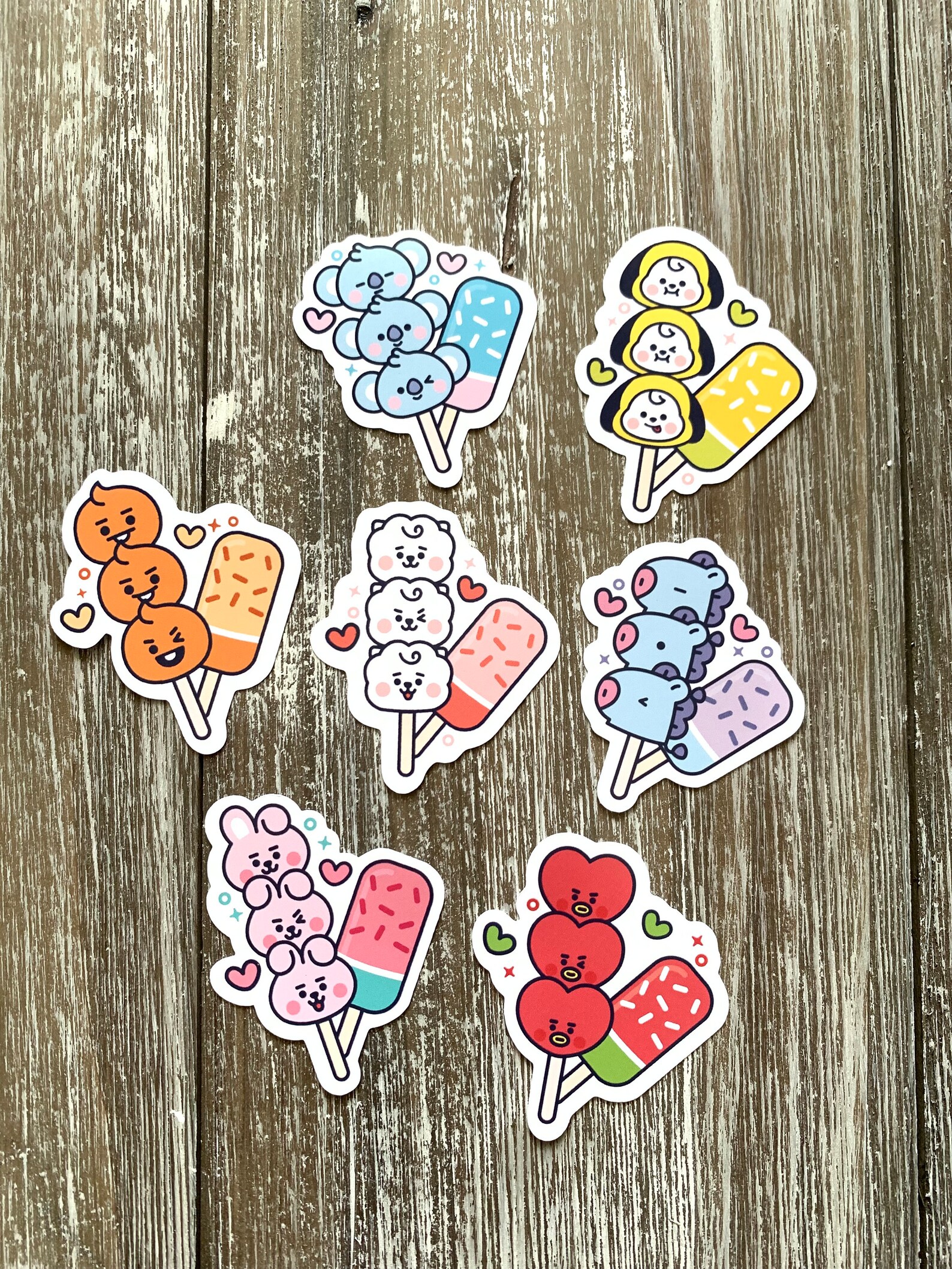 BT21 Stickers Set BT21 Summer Stickers Kawaii BT21 Stickers - Etsy