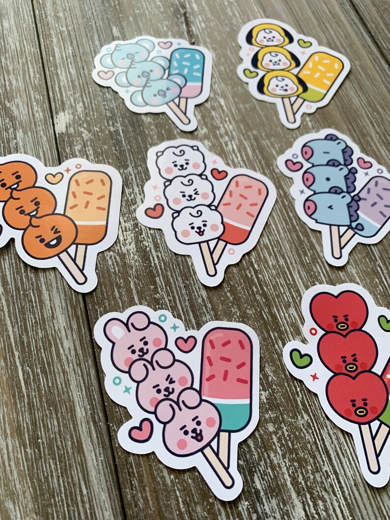 BT21 Stickers Set BT21 Summer Stickers Kawaii BT21 Stickers - Etsy