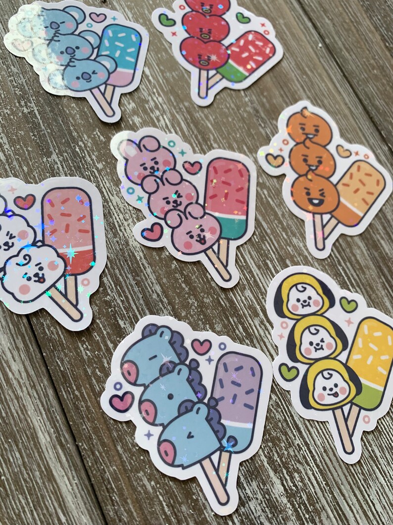BT21 Stickers Set BT21 Summer Stickers Kawaii BT21 Stickers - Etsy
