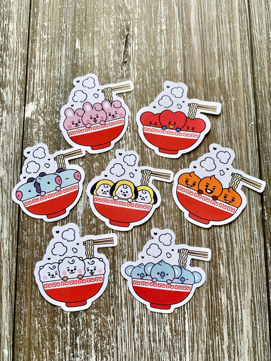 BT21 Stickers Set BT21 Ramen Stickers Kawaii BT21 Stickers - Etsy