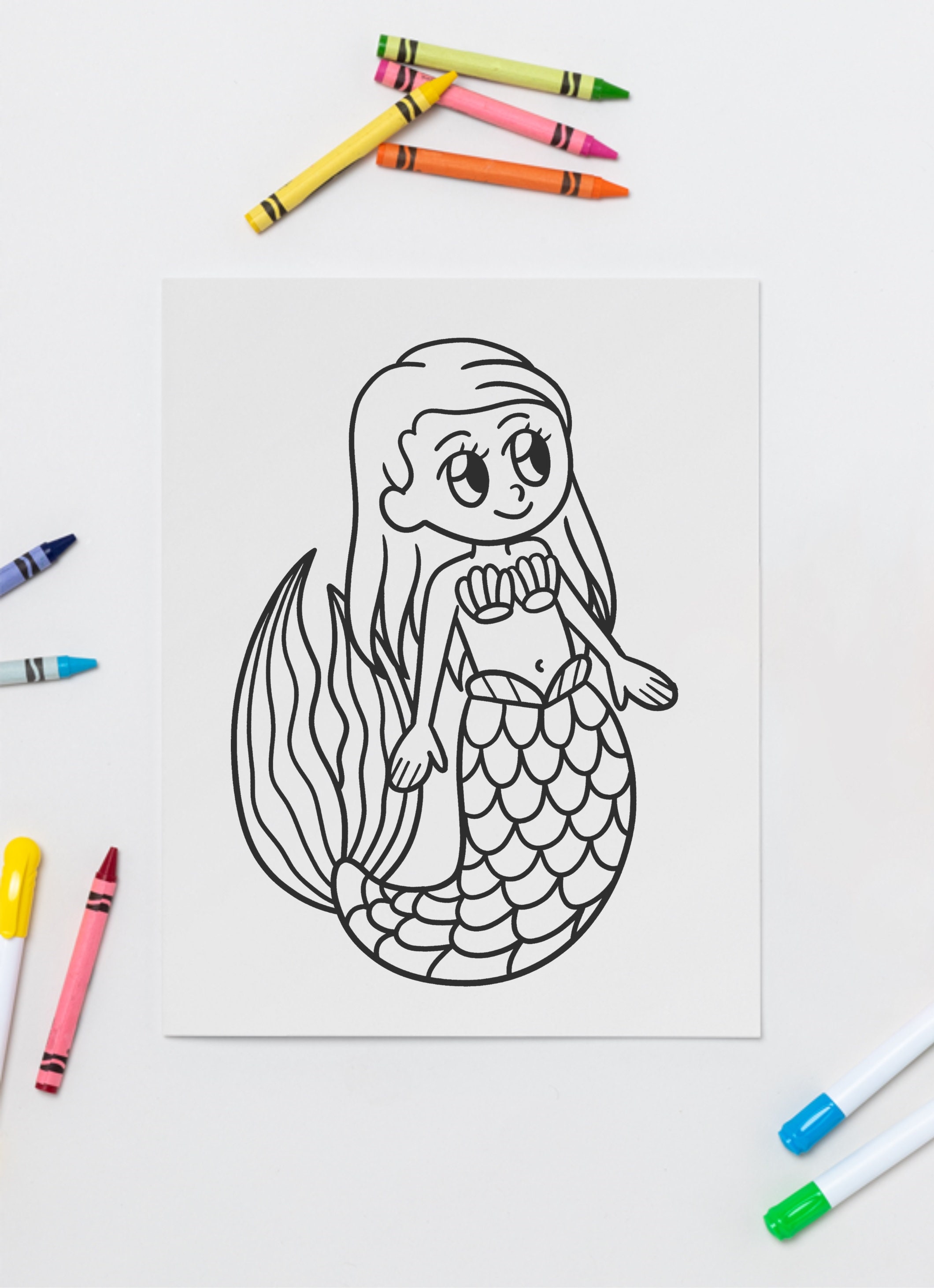 Little Mermaids Coloring Pages for Kids Underwater Adventures With ...