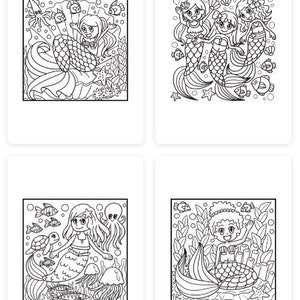 Little Mermaids Coloring Pages for Kids Underwater Adventures With ...