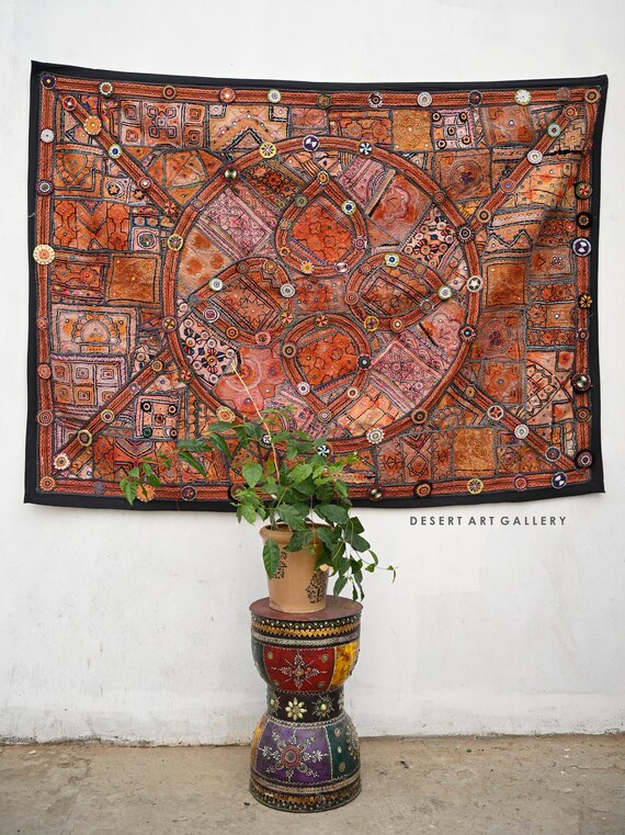 Beautiful Handmade Mukka Work Wall Hanging Patchwork One of a | Etsy