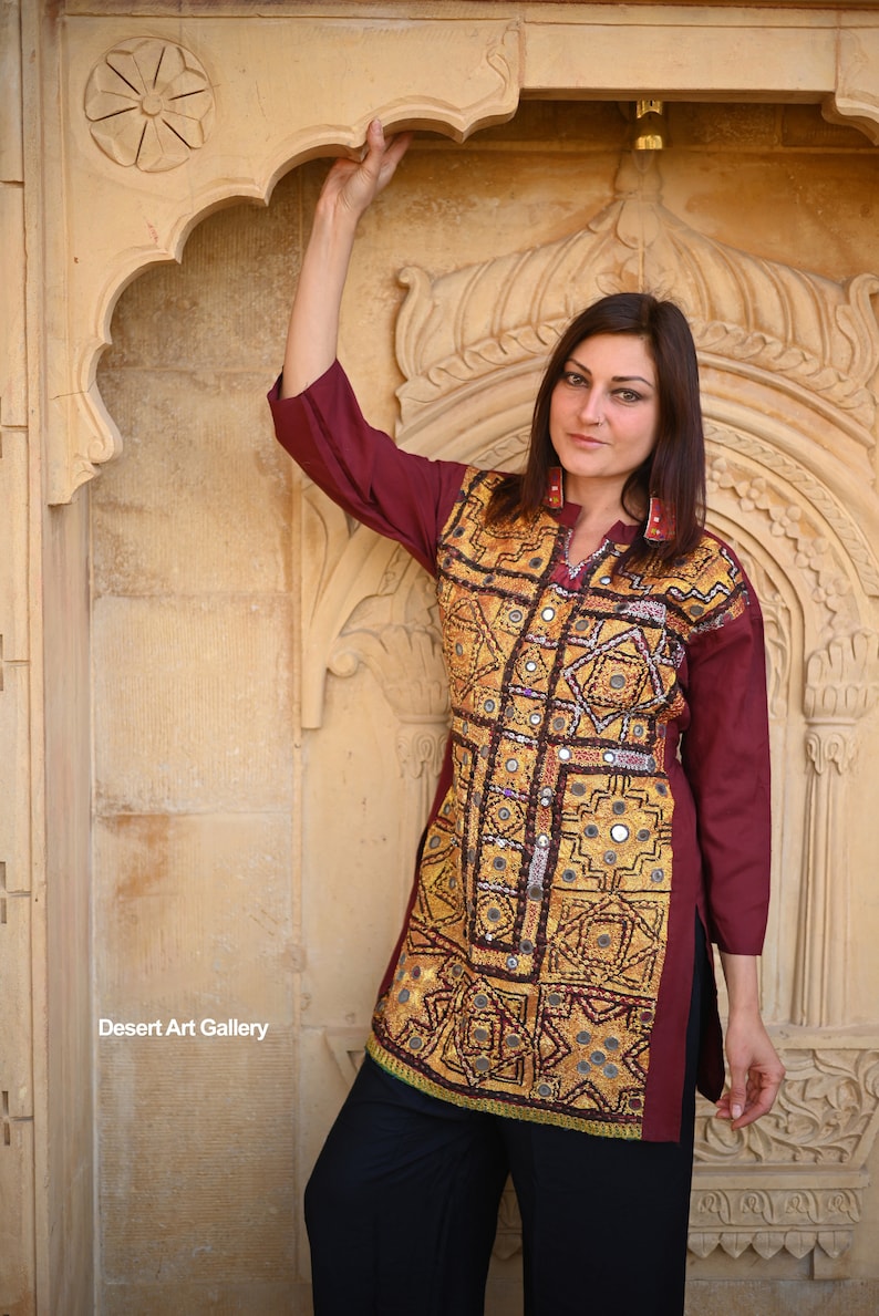 Women Old Handmade Mukka Work Vintage Kurta /patchwork Kurta ...