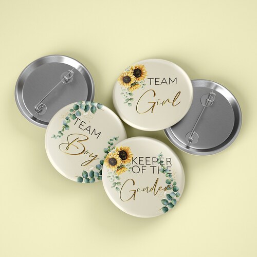 Team Boy Team Girl Gender Reveal Button Pin Backs 1 Set 12 - Etsy Canada