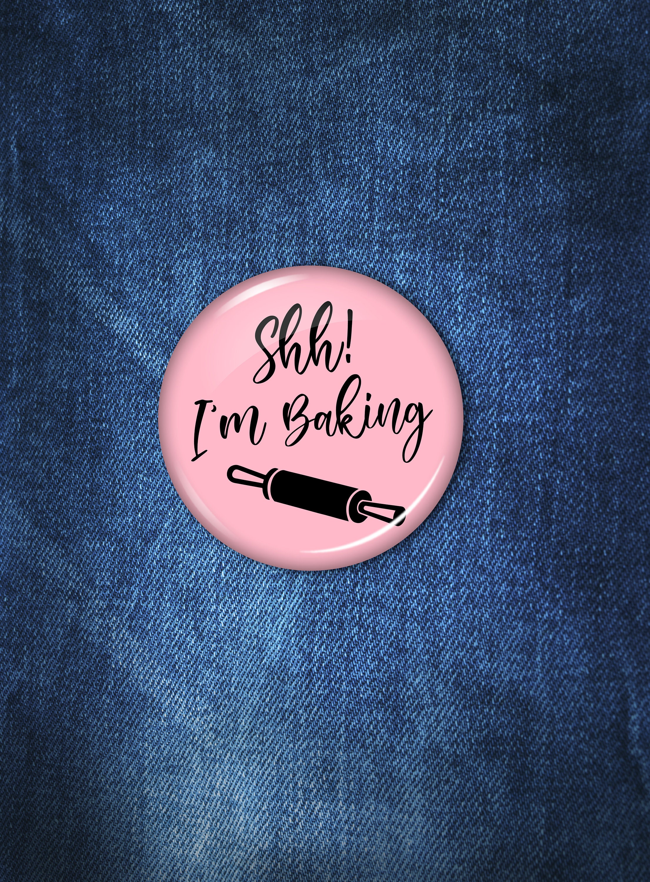 Shh I'm Baking Button Pin Button Fridge Magnet Apron - Etsy