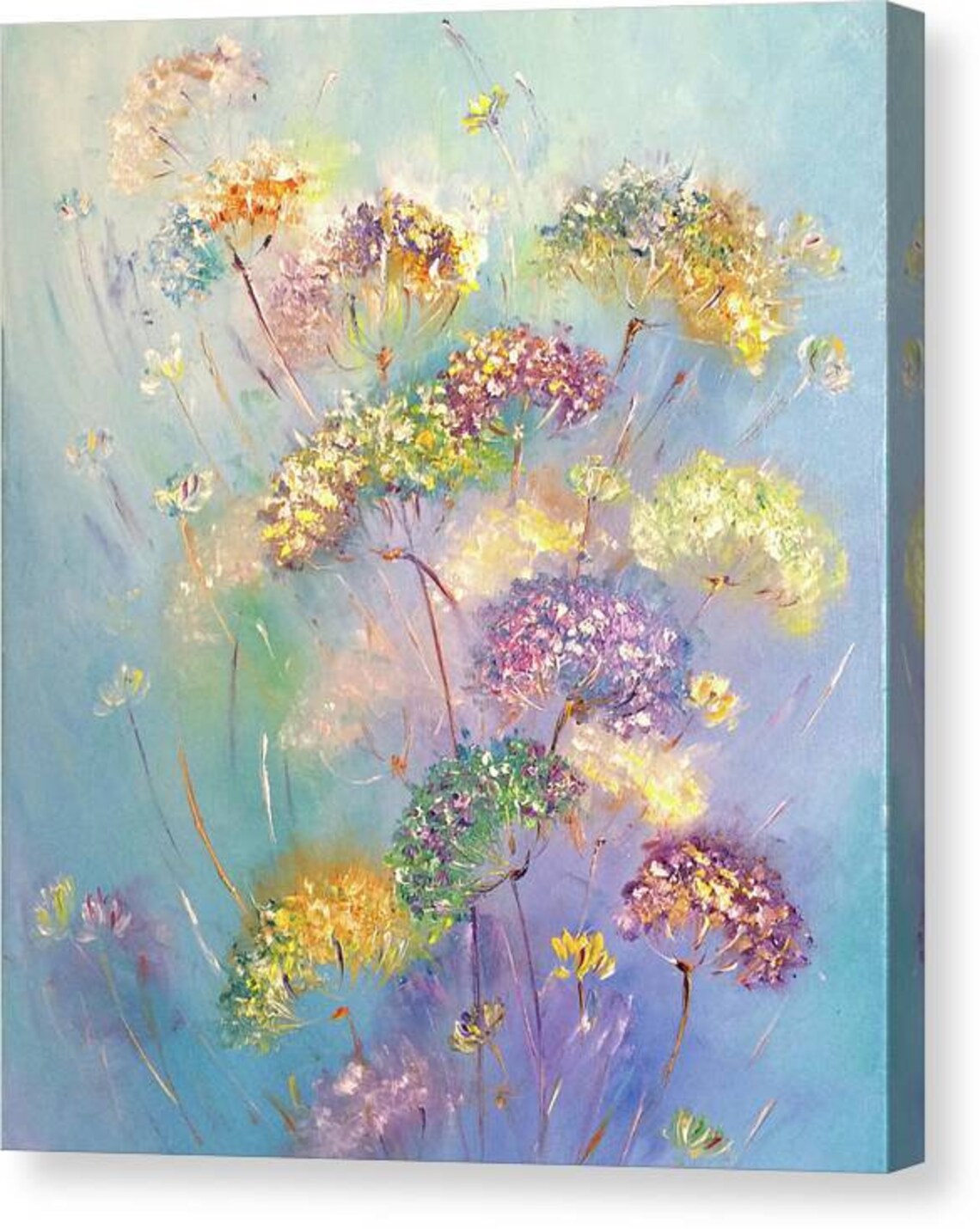 Flower Canvas Wall Art Print Landscape flowers canvas wall | Etsy