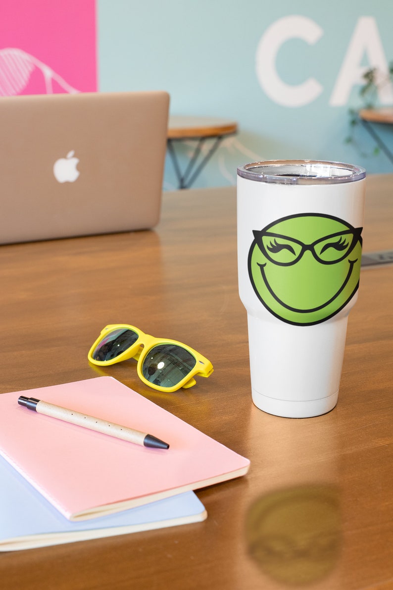 Smiley Face With Glasses & Eyelashes – Cute Girly Smiley Clipart in PNG ...