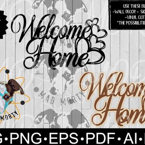 Welcome Home Heart Sign Laser Ready Cut File DIGITAL FILES ONLY Svg ...