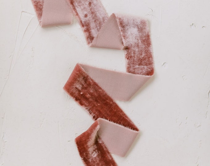 Chestnut Silk Velvet Ribbon Hand Dyed Silk Velvet Ribbon, Bouquet Silk ...