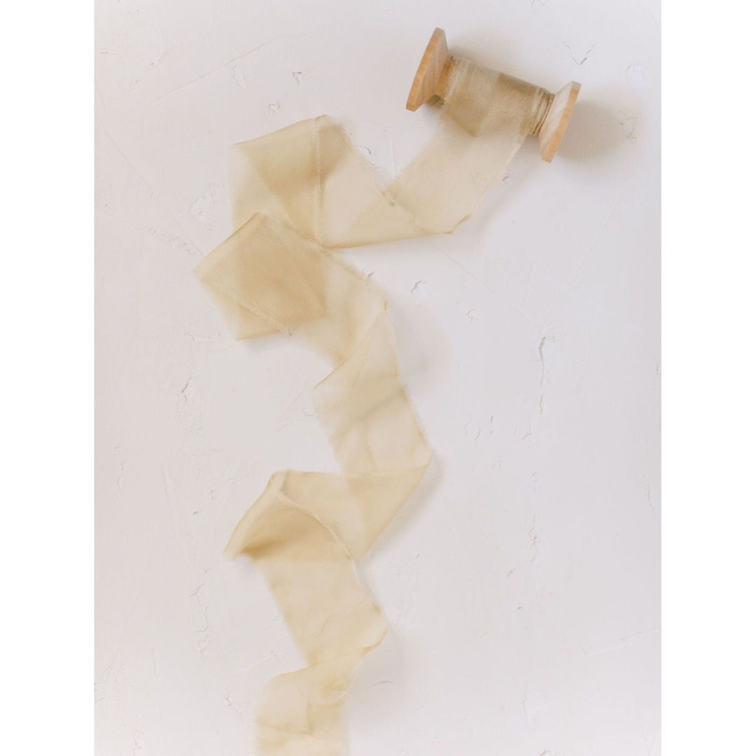 Light Gold Silk Ribbon | 100% Silk, Gold Wedding Bridal Bouquet ...