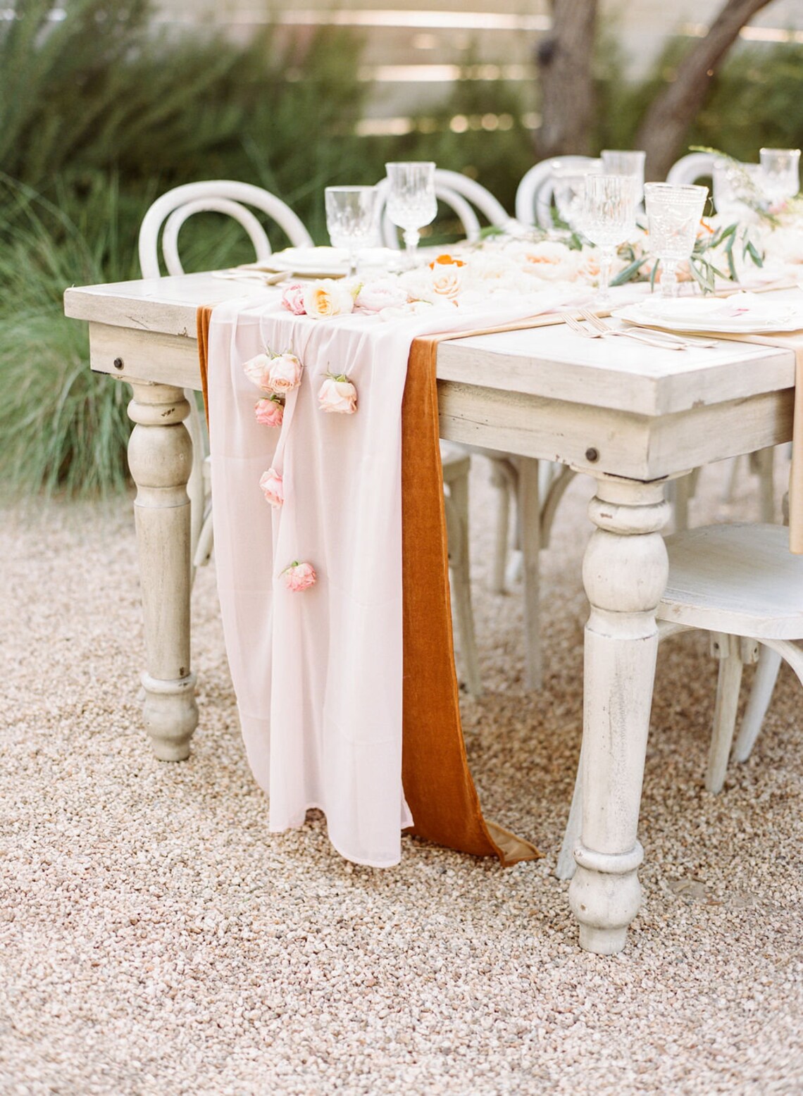 Blush Pink Table Runner, Silk Table Runner, Wedding Runner, Gauze ...