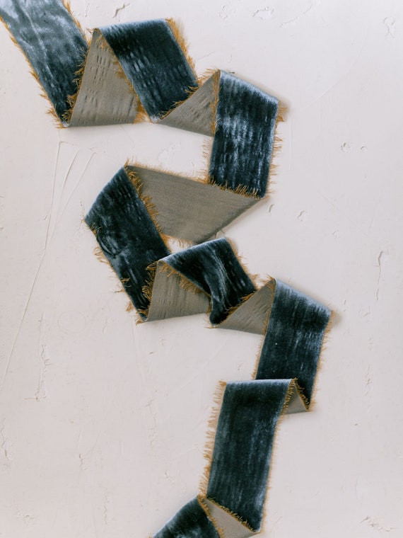 Charcoal Silk Velvet Ribbon Charcoal Silk Ribbons Charcoal - Etsy