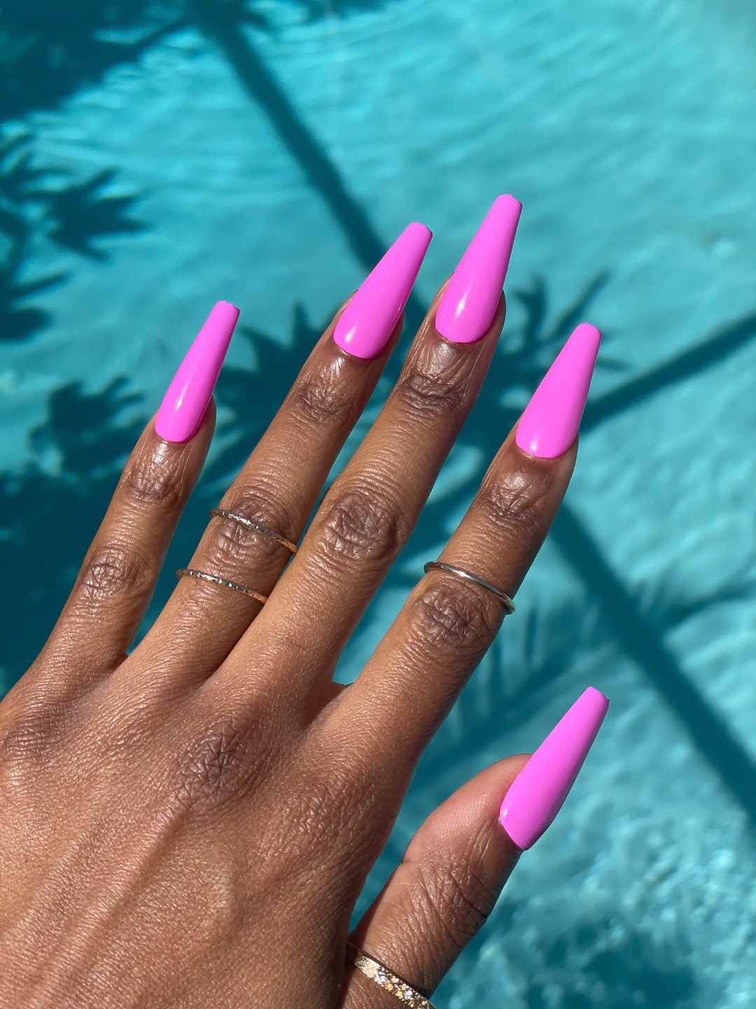 Barbie Doll Solid Color Basic Hot Pink Set Press on Faux - Etsy