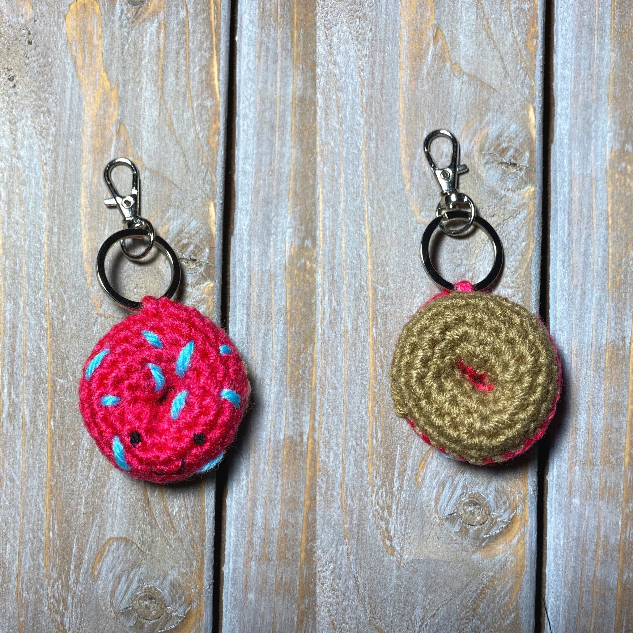 Food Caracter Crochet Keychains Apple Cookie Donut - Etsy UK