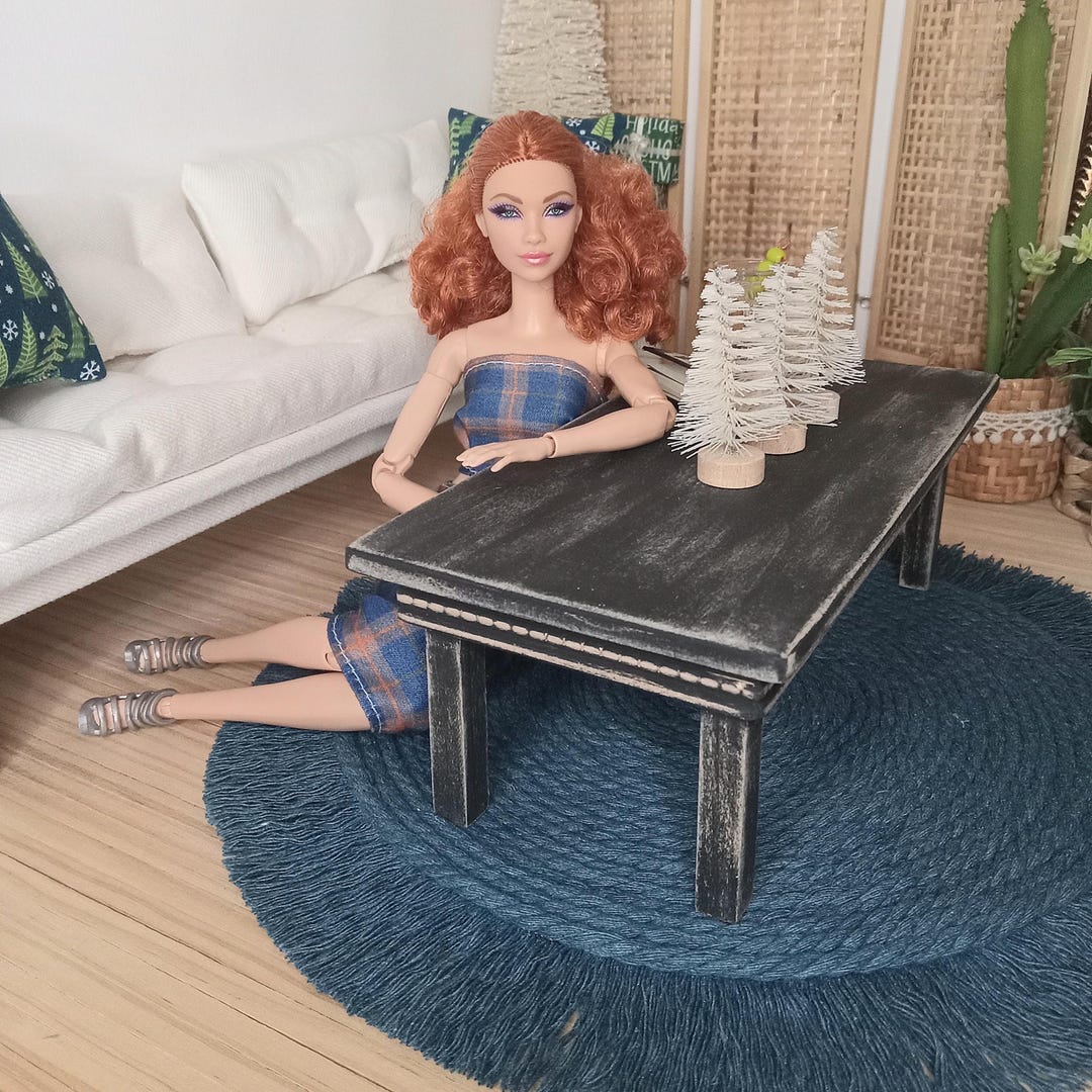 1:6 Doll Table, Doll House Table, Miniature Table, Doll House Coffee ...