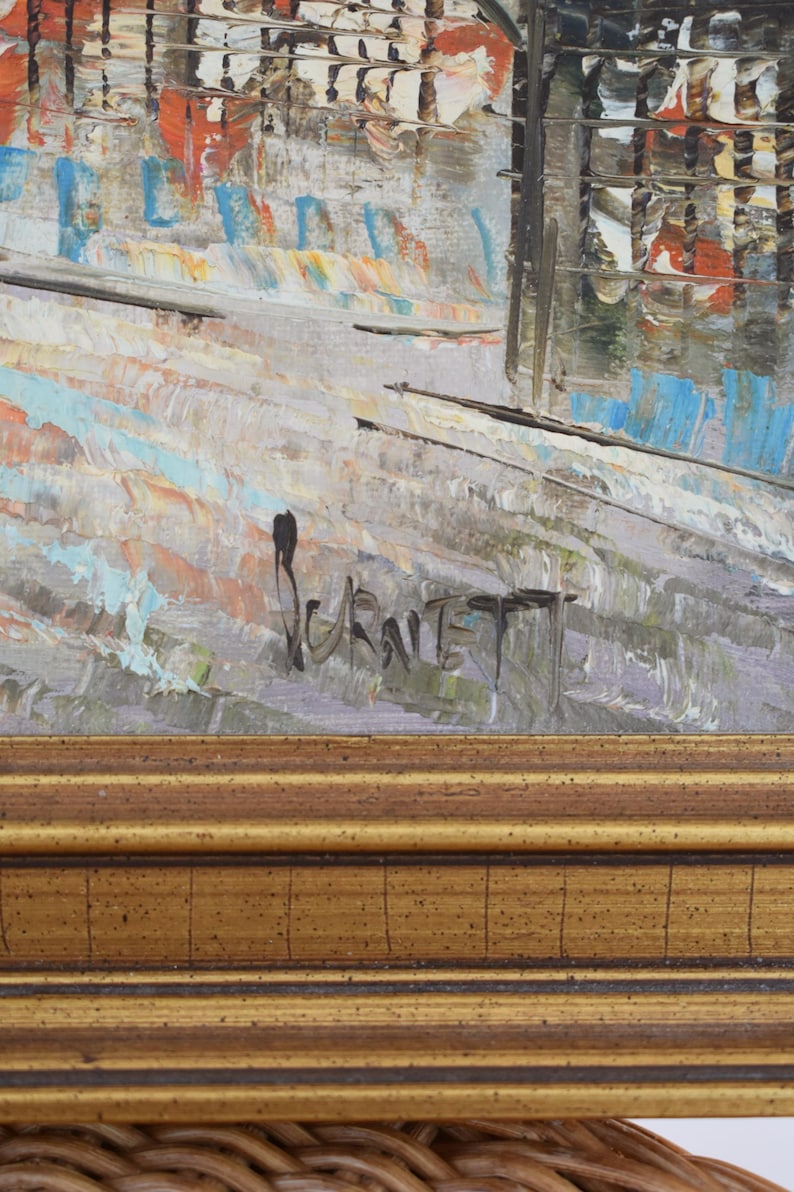 Vintage Parisian Street Scene Oil Painting Signed by Caroline C ...