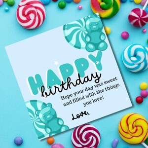 Gummy Bear Birthday Gift Tags: Printable Candy Party Favors (PDF ...