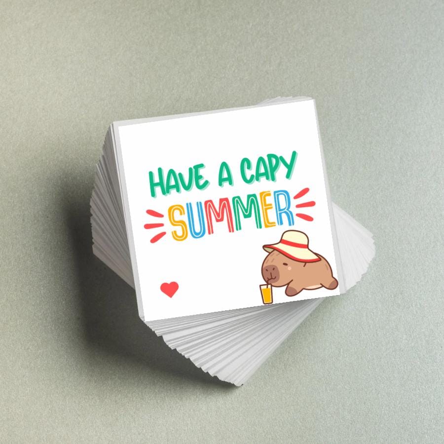 Capybara Summer Gift Tags: Printable End-of-year Favor Tags (PDF ...