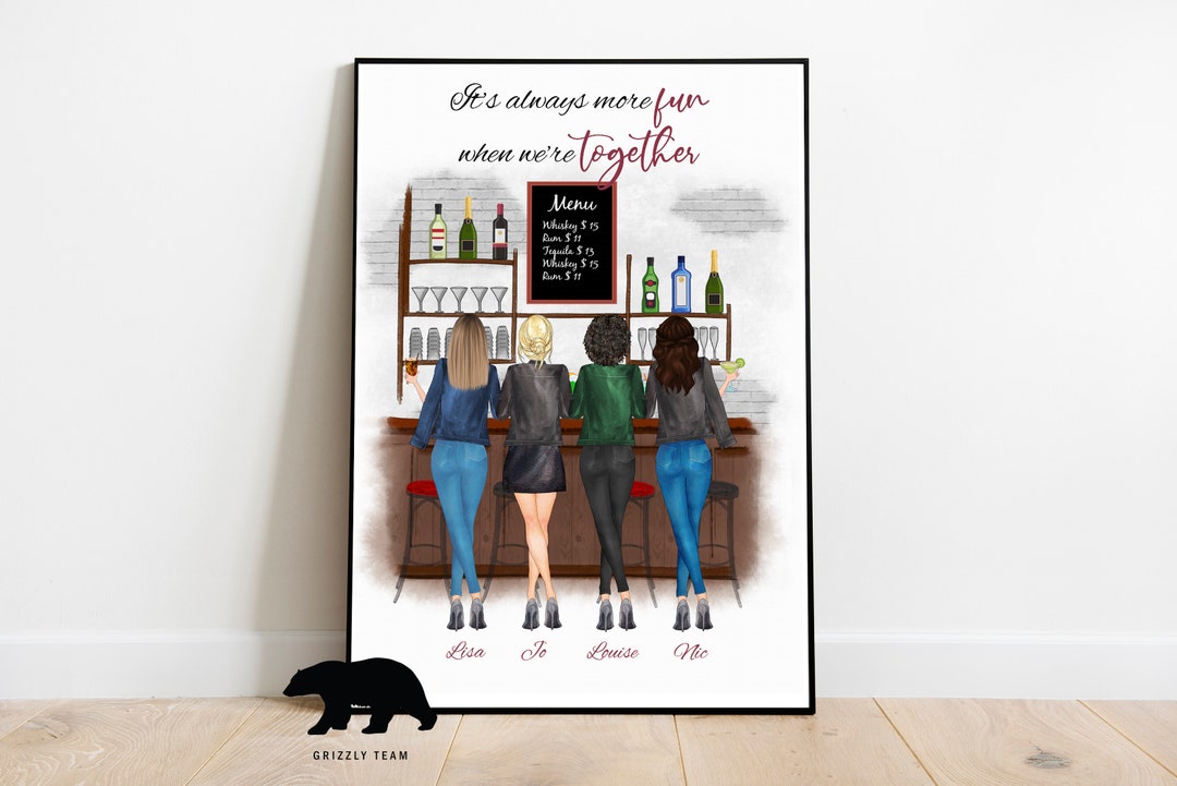 Best Friend Bar, Personalized Bar Print, Birthday Gift for Her ...