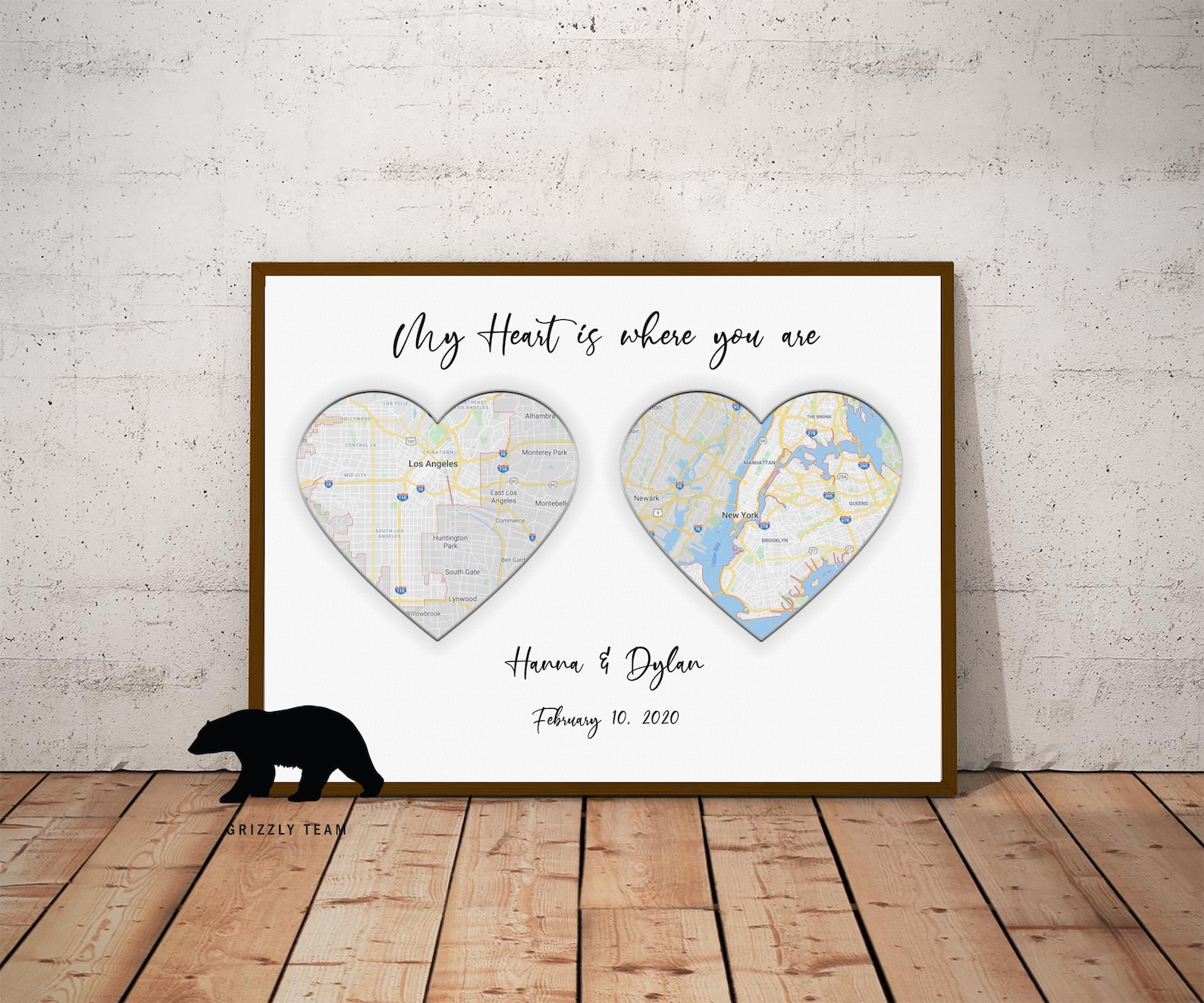Personalized Heart Map Personalized Gift for Him - Etsy