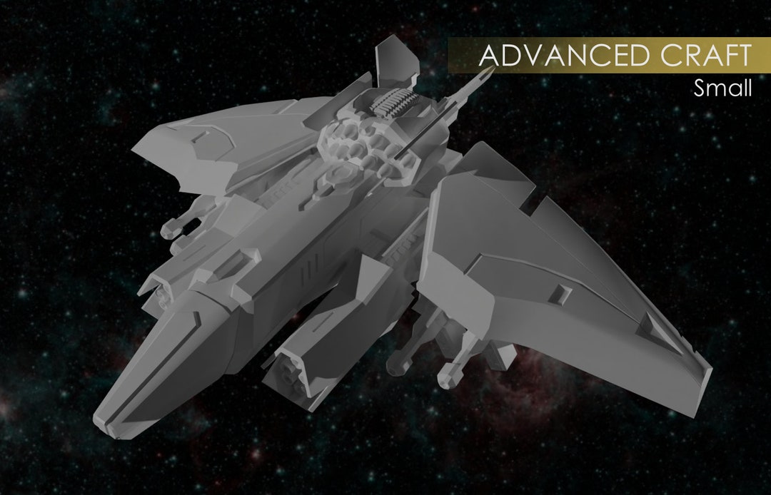 Spaceship Miniature Model, Falcon Combat Interceptor, 3D Printed Sci-fi ...