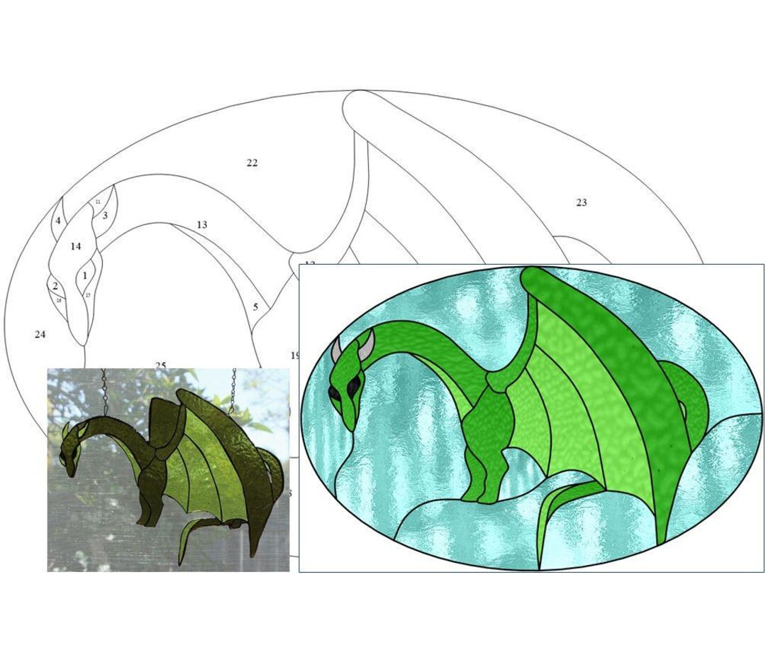 Pattern — Stained Glass Dragon Digital Download - Etsy