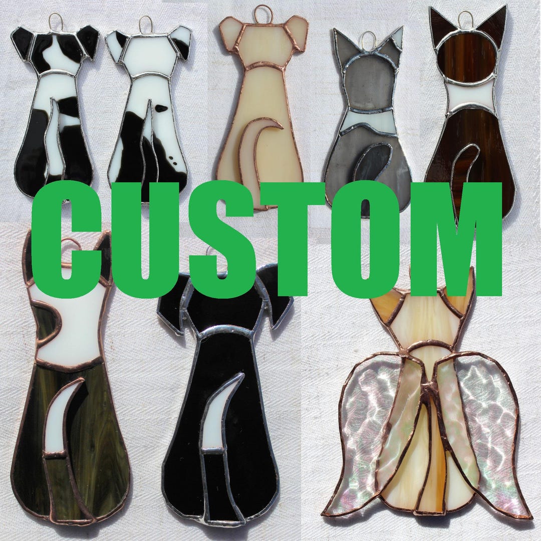 Custom Stained-glass Pet Ornament; Dog, Cat, or Other - Etsy