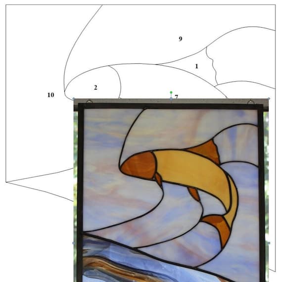Leaping Bass Stained Glass Pattern 2,618 Bass Fish Outline