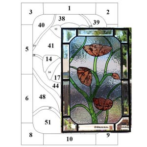 Pattern — Stained Glass Flowers on Vines Panel Digital Download - Etsy