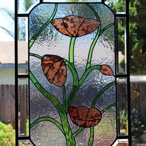 Pattern — Stained Glass Flowers on Vines Panel Digital Download - Etsy